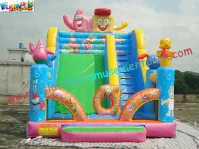 China Full Printing Sponge Bob Rent Inflatable Slide , Cute Customized Inflatable Slide Toys for sale