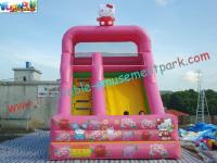 China Cute Cat Commercial Inflatable Slide , Childrens Small Dry Slide Slip Inflatable for sale