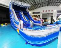 China Customized 1000D Inflatable Water Slide with Pool for Kids Commercial Grade 0.55mm PVC for sale