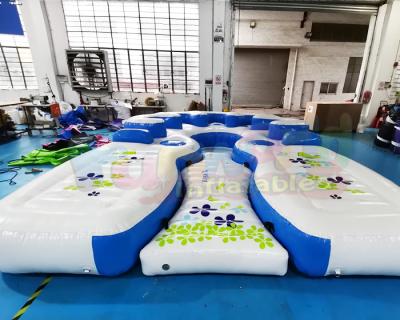 China 1000D Inflatable Boat Island Outdoor Swimming Pool Water Float Games 110kg for sale