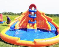 China Multi Color Jumping Bounce House Inflatable Water Slide With Pool for sale