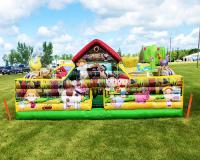 China Commercial Grade PVC Tarpaulin Inflatable Bounce House Water Slide 110kg for sale