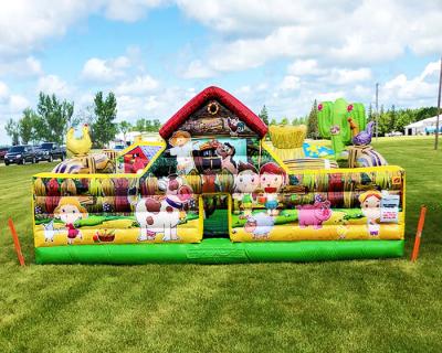 China Commercial Grade PVC Tarpaulin Inflatable Bounce House Water Slide 110kg for sale