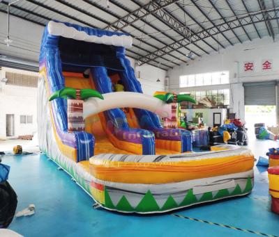 China ODM Outdoor Inflatable Water Slide Palm Tree Bouncy Castle 110kg 0.55mm PVC for sale