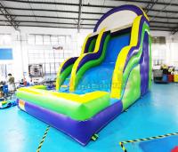 China Multi Color 1000D Bounce House Inflatable Water Slide With Pool for sale