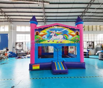 China Double Stitching Inflatable Bounce Houses Unicorn Bouncy Castle for sale