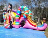 China Commercial Inflatable Bouncer Slide Candy Bounce House 110kg PVC Tarpaulin for sale