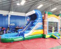 China OEM Inflatable Bounce House Slide Combo Palm Tree Bouncy Castle for sale