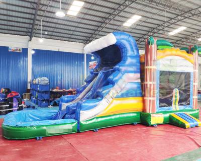 China OEM Inflatable Bounce House Slide Combo Palm Tree Bouncy Castle for sale