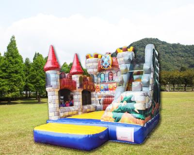 China Commercial Inflatable Bouncy Castle with Slide 0.55mm PVC Tarpaulin 110kg for sale