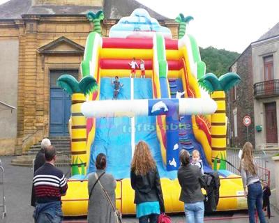 China Palm Tree Bouncy Castle Commercial Inflatable Slide For Amusement Park for sale
