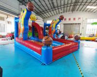 China Inflatable Basketball Toss Game 12x6x2m Commercial Grade PVC for sale