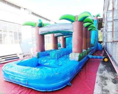 China Long Palm Tree Commercial Bounce House Water Slide Multi Color for sale