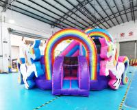 China Backyard 1000D Unicorn Jumping Castle Inflatable Bouncer Combo for sale