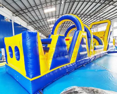 China 13.2x4.7x3m Inflatable Obstacle Course Bounce House for Kids Commercial Grade 0.55mm PVC for sale