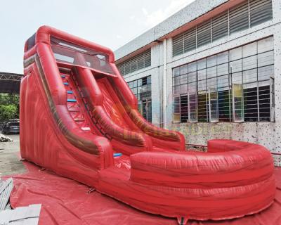 China Red Bouncy Castle Water Slide with 110kg Weight and 0.55mm Commercial PVC Material for Outdoor Entertainment for sale