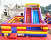 China 0.55mm PVC Commercial Inflatable Bouncy Castle with Slide - 110kg Weight, 1 Year Warranty for sale