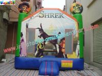 China Commercial Inflatable Bouncy Castle with Slide 4m x 4m Shrek King of the Castles for sale