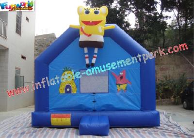 China Spongebob Commercial Bouncy Castle 4x4x4 Meters with Dual Inflation Pipes - Fire Retardant PVC Material for sale