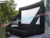 China Commercial 0.55mm PVC Inflatable Projection Screen 7x4.5x5 Meters Outdoor Movie Display with CE/UL Blower for sale