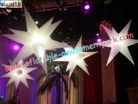 China 3 Meter Inflatable Star Decoration with LED or White Light for Exhibition Events - Custom PVC Nylon Construction for sale