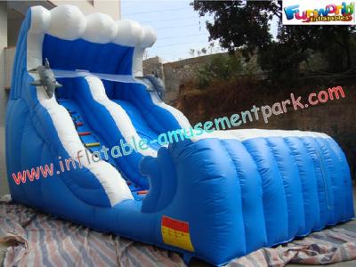China Large Double Lane Inflatable Slide 8m x 4m x 6m 0.55mm PVC Tarpaulin Commercial Rental for sale