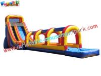 China Commercial Grade 0.55mm PVC Tarpaulin Inflatable Water Slide 18m Long for Kids for sale