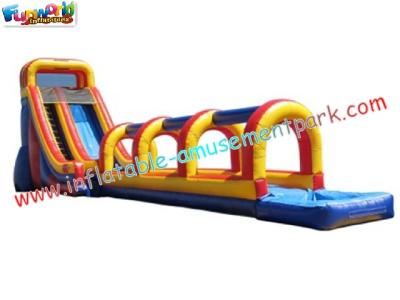 China Commercial Grade 0.55mm PVC Tarpaulin Inflatable Water Slide 18m Long for Kids for sale