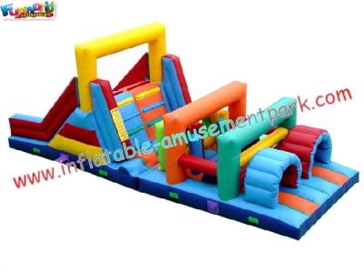 China Commercial Inflatable Obstacle Course Tunnel 10x3.4x3.6m with 0.55mm PVC Material for Kids and Adults for sale
