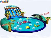 China Custom Inflatable Water Park with 25M Diameter Pool and 0.55MM PVC Slides - ODM/OEM Available for sale