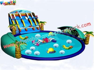 China Custom Inflatable Water Park with 25M Diameter Pool and 0.55MM PVC Slides - ODM/OEM Available for sale