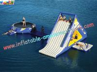 China ODM Inflatable Water Trampoline with Slide - 0.9mm PVC Tarpaulin, 7.6x3.7x4.9M Dimensions, 350KG Weight for sale