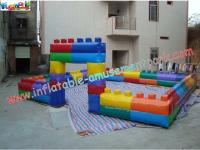 China Commercial Grade 0.55mm PVC Tarpaulin Inflatable Soccer Field 8x8x4m Sports Game for sale