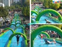 China 1000ft Giant Splash Inflatable Water Slide 300m Long Commercial PVC Bounce Slide for sale