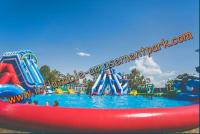 China 30m Diameter Commercial Inflatable Water Park with 0.55mm PVC Slide and Fire-Retardant Construction for sale