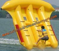 China 3m Width Yellow Inflatable Banana Boat  , Inflatable Flyfish For Adults for sale