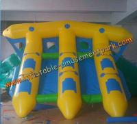 China Yellow Inflatable Flyfish Boat Towable 4m x 4m Commercial Grade PVC for sale