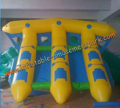 China Yellow Inflatable Flyfish Boat Towable 4m x 4m Commercial Grade PVC for sale