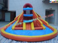 China Kids Indoor Outdoor Inflatable Water Slide 5x5x4m PVC Tarpaulin Reinforced Seams for sale
