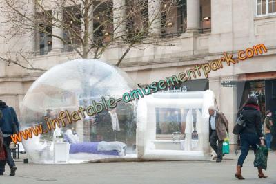China 6m Transparent Inflatable Bubble Tent Fire Proof PVC 0.6mm Dome with 2m Passage for sale