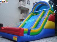China 0.55mm PVC Commercial Inflatable High Slide 9x5x8 Meters - Fire Retardant Waterproof Design for sale