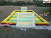 China Commercial Inflatable Soapy Football Field 25x10m PVC Water Soccer Pitch Games for Sports Events for sale