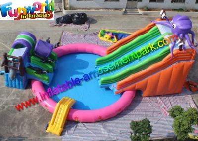China Mini 15m Diameters Inflatable Water Parks Customized White With 680w Pump for sale