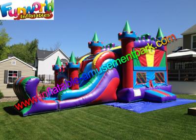 China Colorful Kids Inflatable Bouncer Slide Jumping Castle 0.55mm PVC Turrets for sale