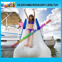 China 0.9mm PVC Inflatable Floating Water Slide 7.7m x 3.7m x 5m with 700W Air Pump for Commercial Use for sale