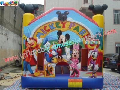 China 0.55mm PVC Tarpaulin Mickey Mouse Inflatable Moonwalk Commercial Bouncy Castle 4x4m for sale