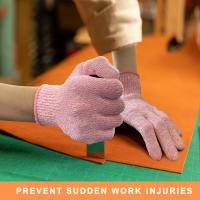 China 25cm 26cm 27cm Kitchen Cut Resistant Gloves For Cutting Level 5 Grey Pink for sale