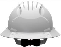 China HDPE ABS White Construction Safety Helmets With Permeable Holes for sale