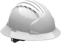 China HDPE ABS White Construction Safety Helmets With Permeable Holes for sale