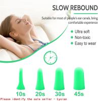 China 38dB SNR 31dB NRR Noise Dampening Foam Ear Plugs 12*7*24mm for sale